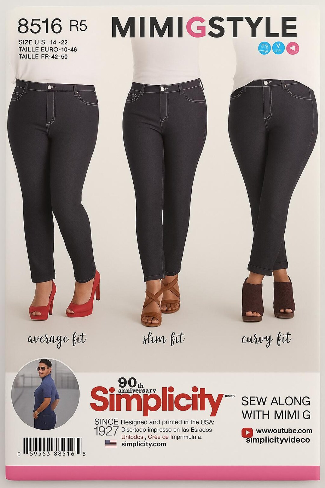 Mimi G Jeans Sewing Pattern – Simplicity 8516, Slim, Curvy & Average ...