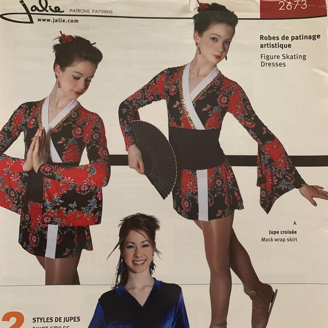 Jalie Figure Skating Sewing Pattern 2673 Kimono V Neck Circular Skirt ...