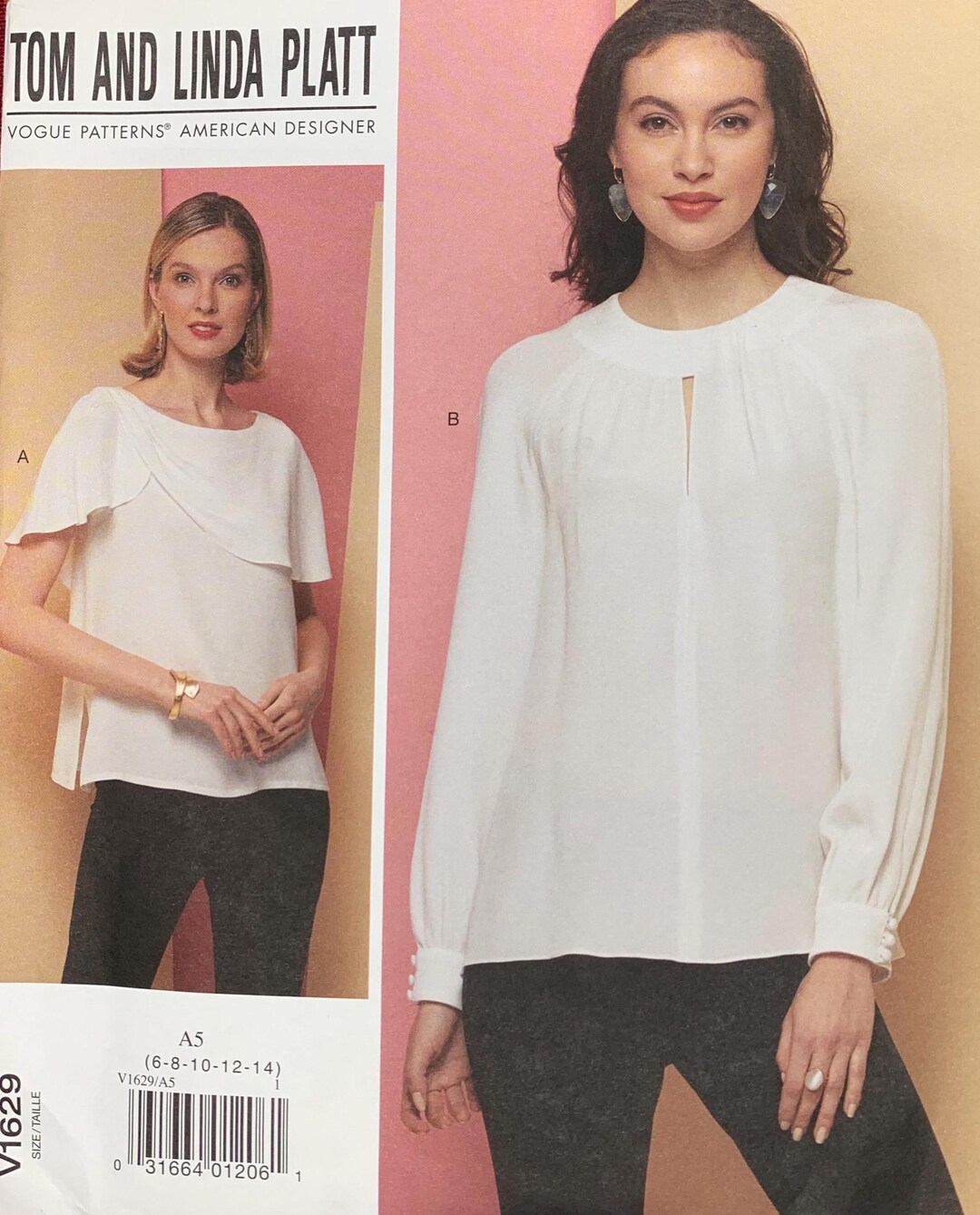 Tom and Linda Platt Vogue Pattern V1629: Asymmetrical Top (size 6-14 ...
