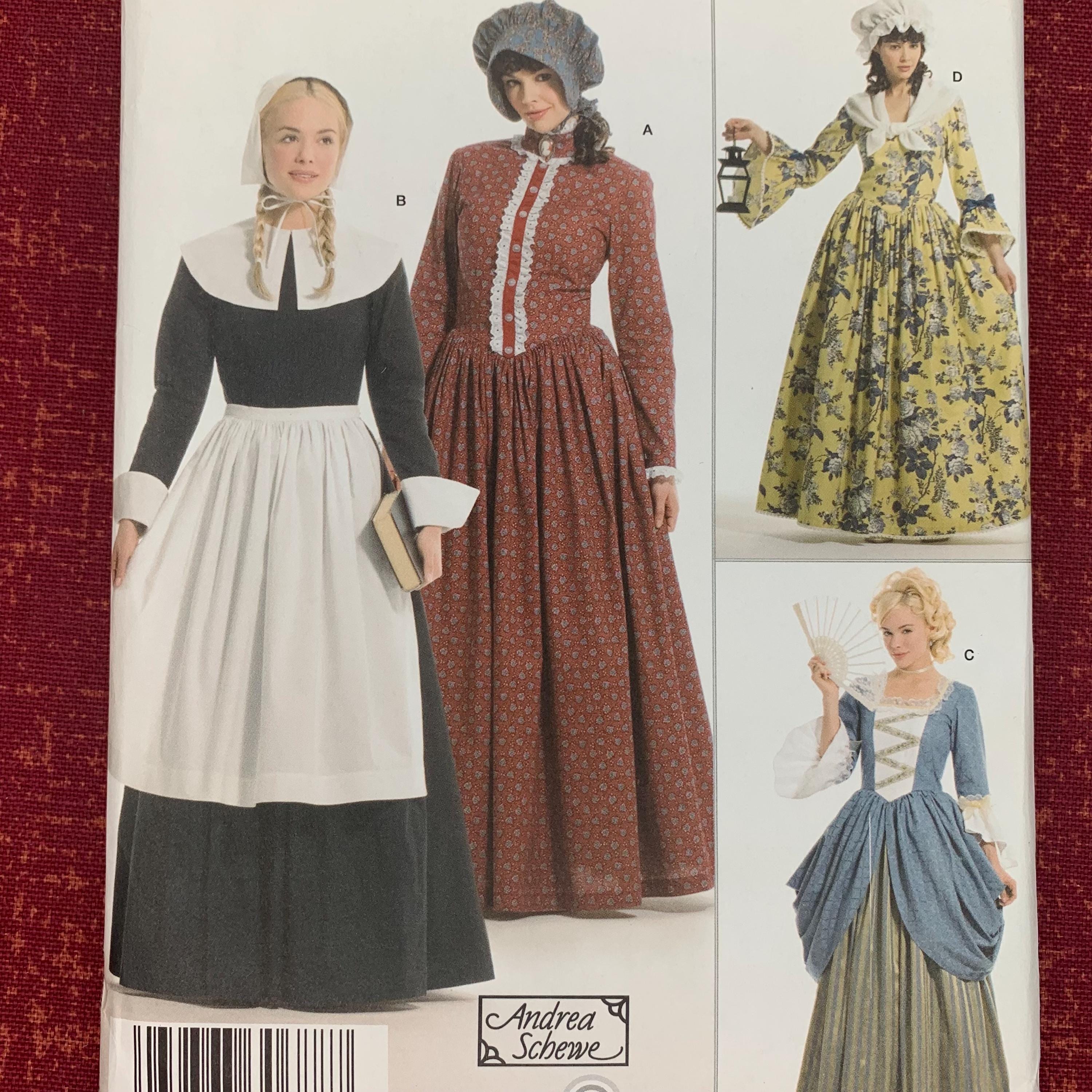 Pilgrim Sewing Pattern Quaker Colonial Prairie Settler Misses Costume ...