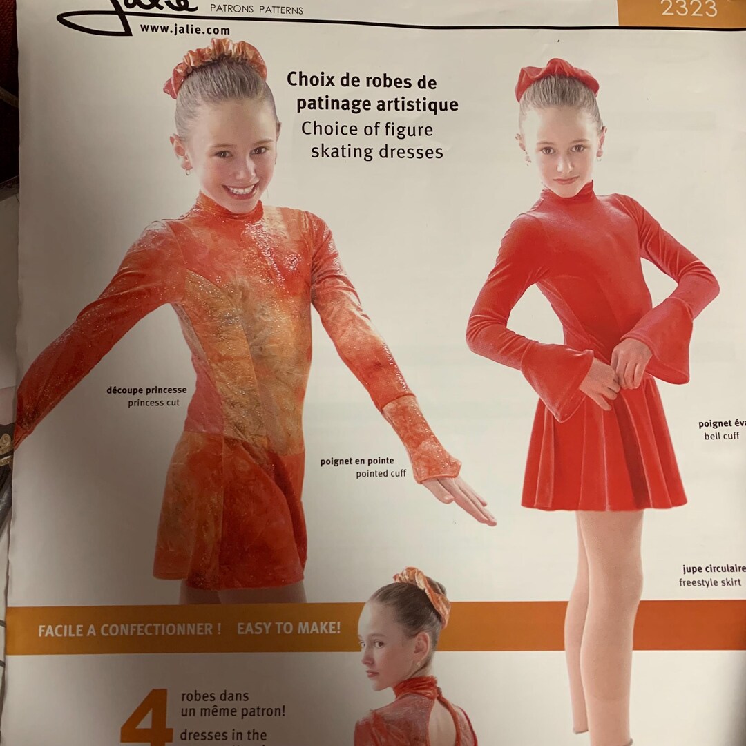 Jalie Figure Skating Sewing Pattern 2323 Princess Cut Pointed Cuff Bell ...