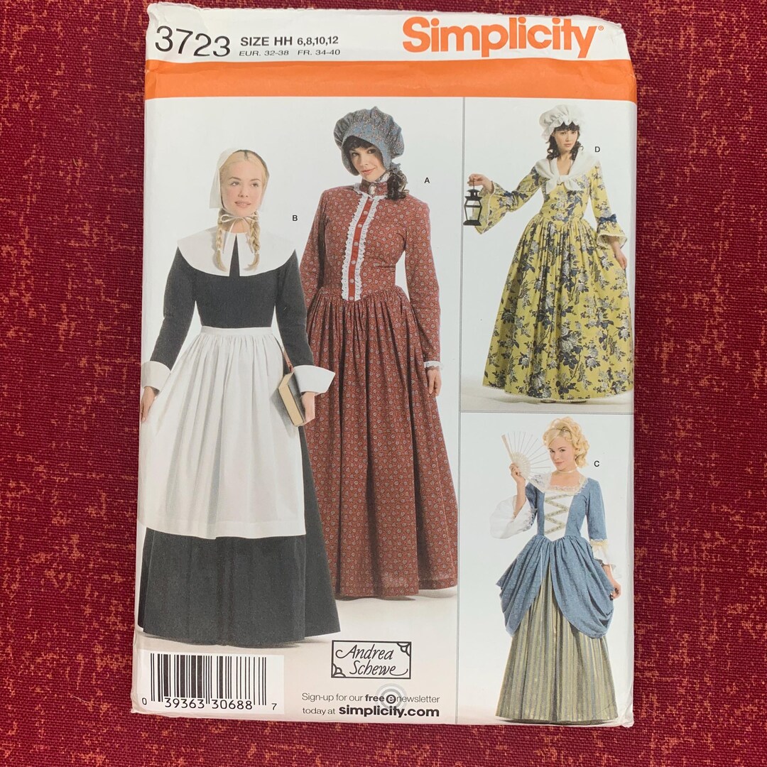 Pilgrim Sewing Pattern Quaker Colonial Prairie Settler Misses Costume ...