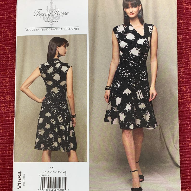 Vogue Patterns Tracy Reese New York V1584 Lined Dress Close Fitting ...