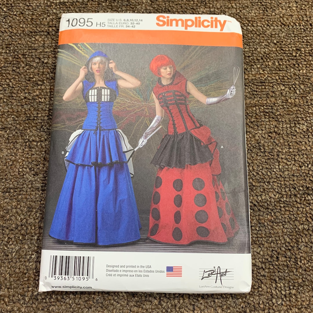 Time Traveler Cosplay Costume Sewing Pattern UNCUT Simplicity 1095 H5 Sizes 6-14 Shrug Skirt ...