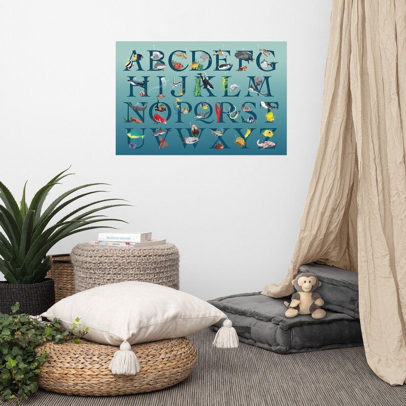 Sea Life Alphabet Poster Horizontal - Etsy