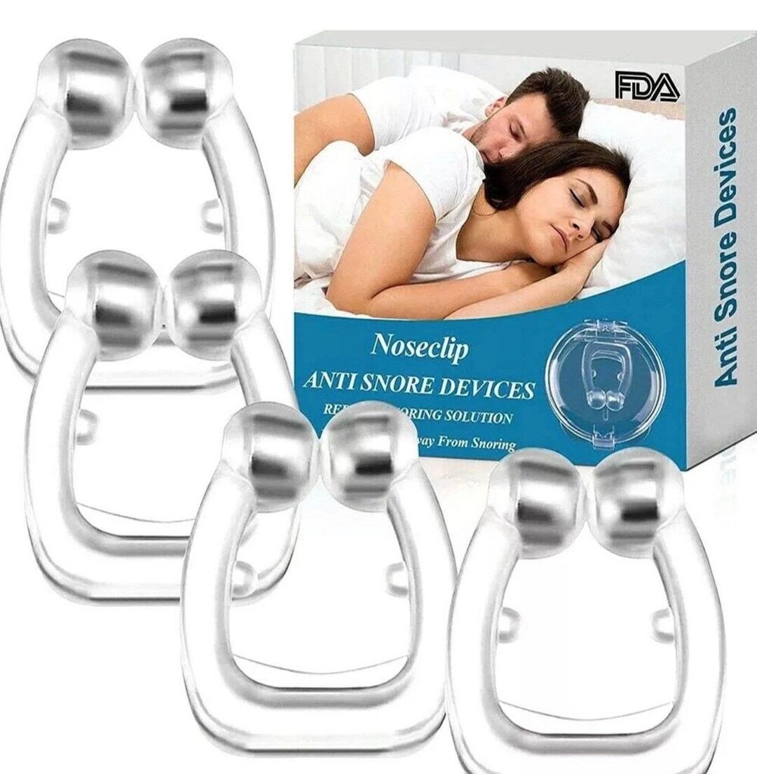 4 Pack Silicone Clipple Magnetic Anti Snoring Nose Clips Sleeping Aid ...