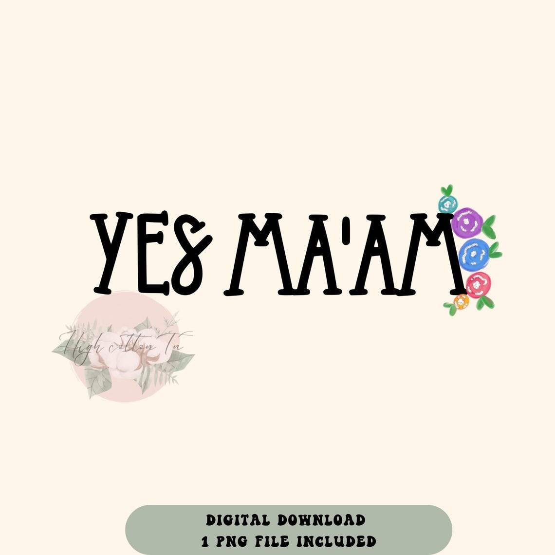 Yes Maam Floral Bundle PNG - Etsy