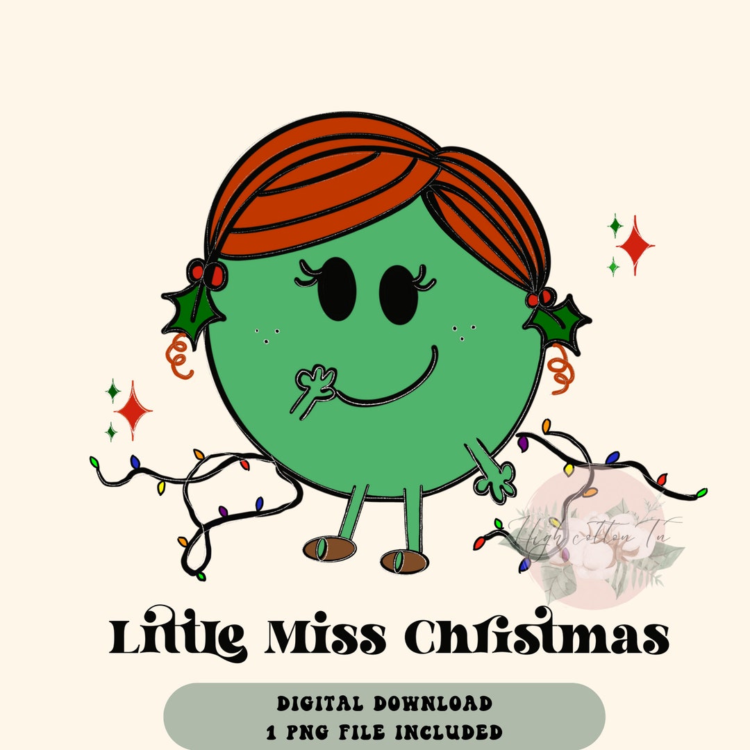 Little Miss Christmas PNG, Hand Drawn Png, Christmas Png Digital ...