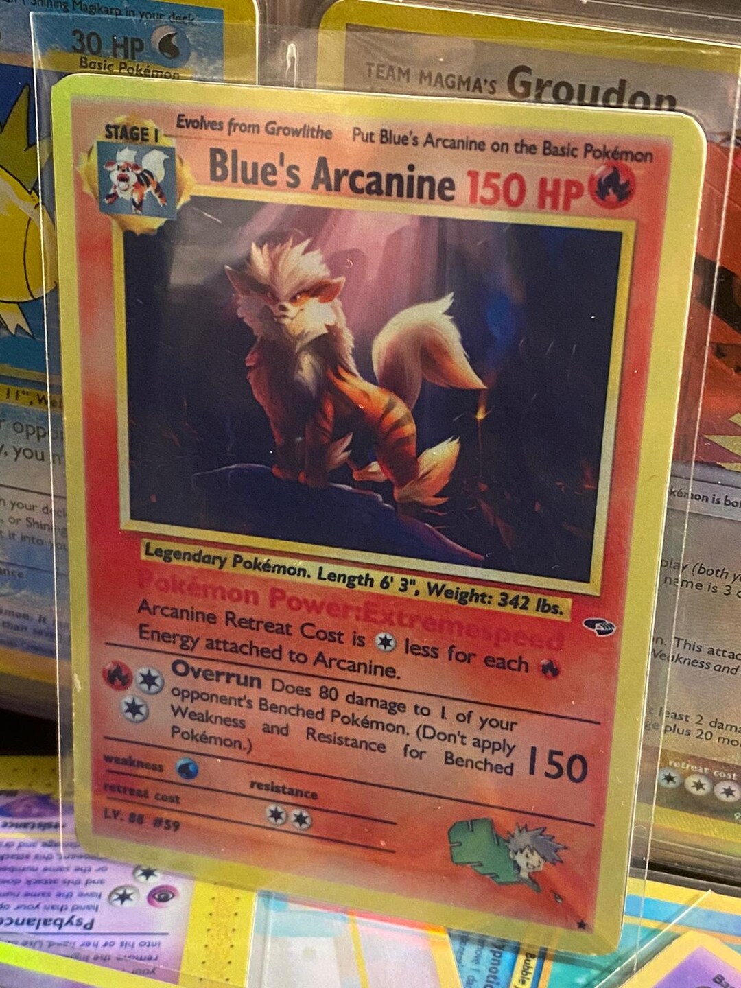 Blue's Arcanine Gym Heroes Revival Handmade Holo Proxy Card - Etsy