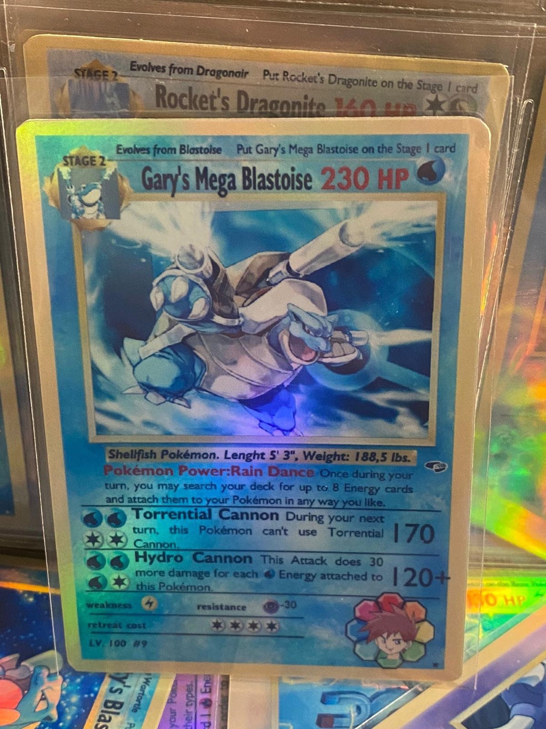 Gary’s Mega Blastoise Gym Heroes Revival Handmade Holo Proxy Card - Etsy