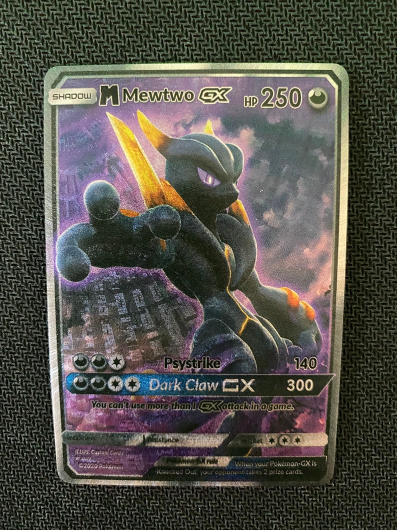 Mewtwo EX M MEGA Pokemon Orica Custom Card Shadow vMax | Etsy