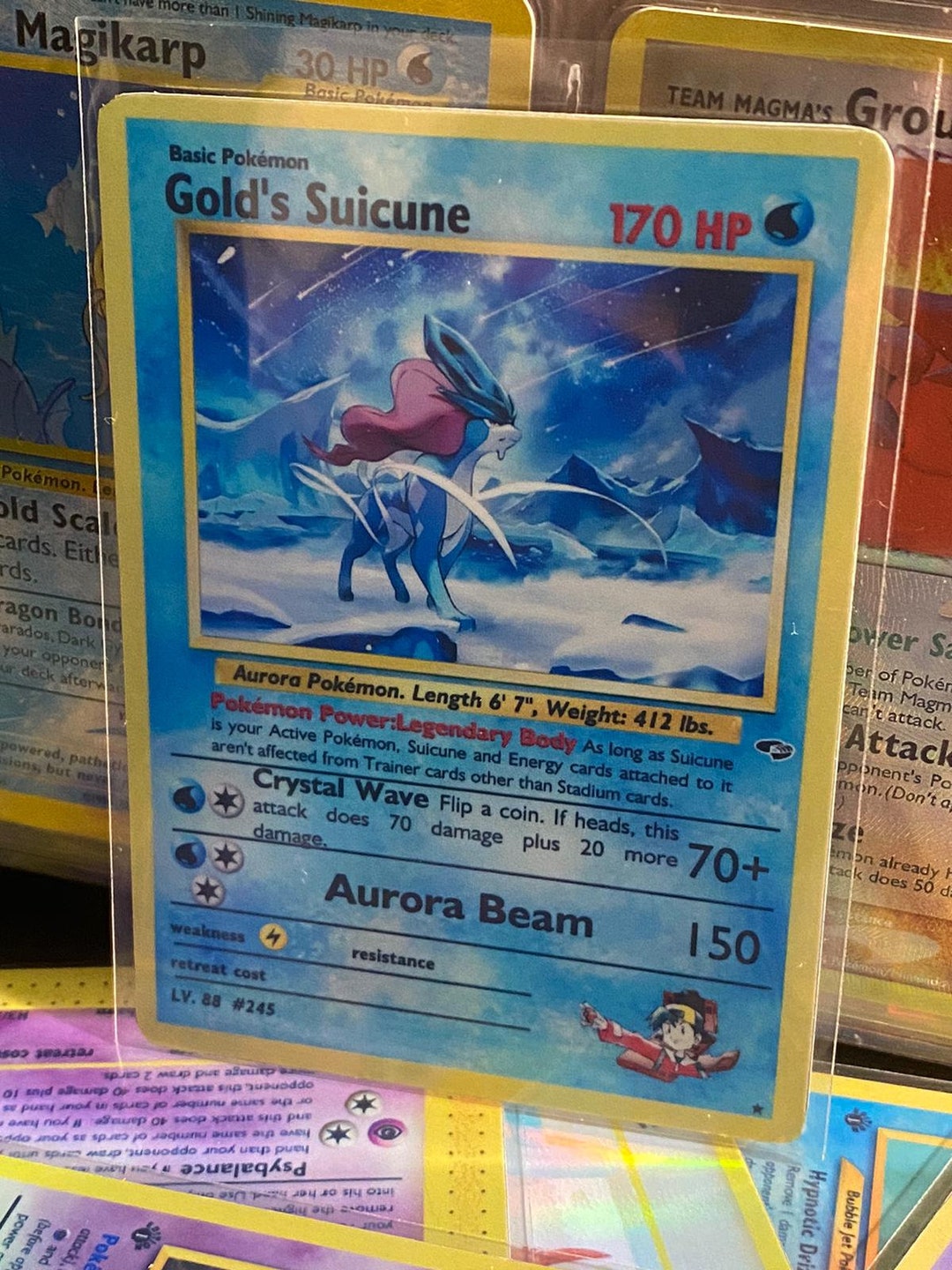 Gold's Suicune Gym Heroes Revival Handmade Holo Proxy Card - Etsy