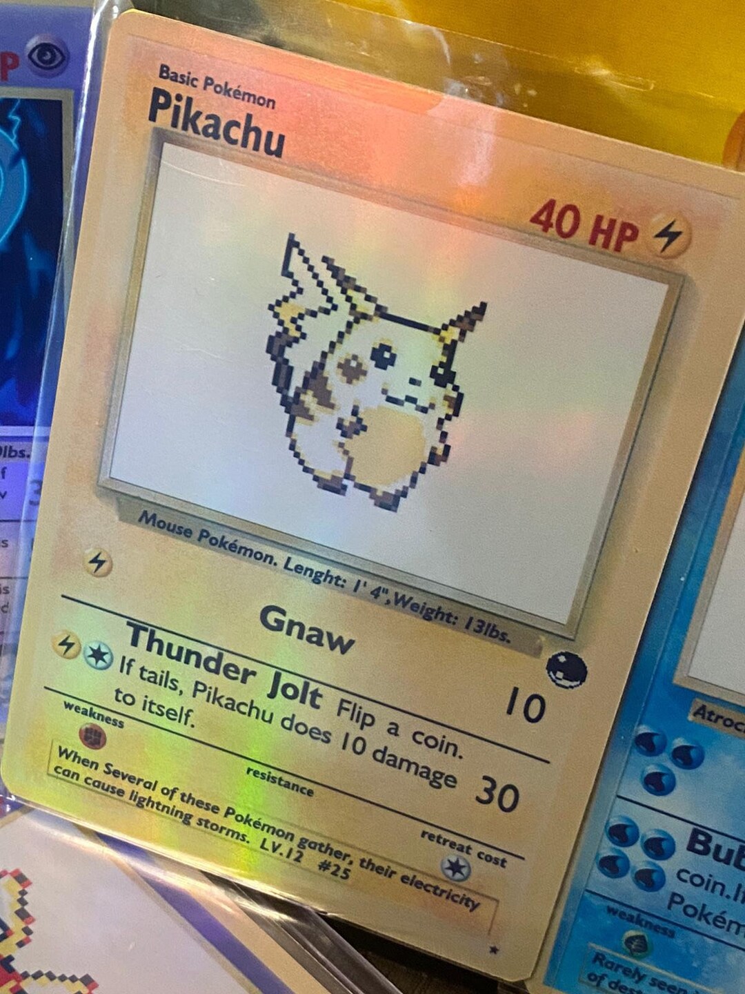 Pikachu Pokemon Card GB Sprite Art Gx Vmax Vstar - Etsy