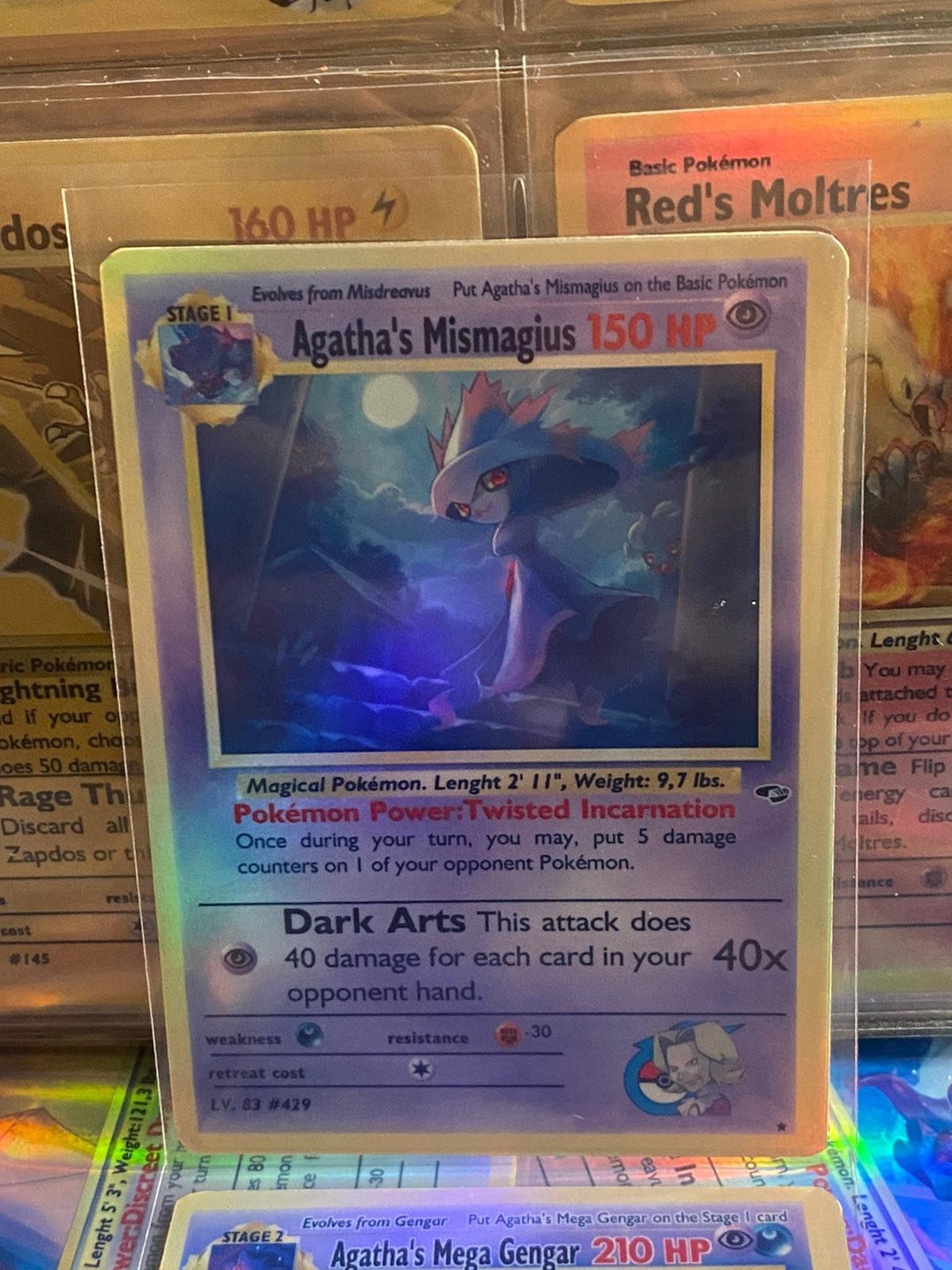 Agathas Mismagius Gym Heroes Revival Handmade Holo Proxy Card - Etsy