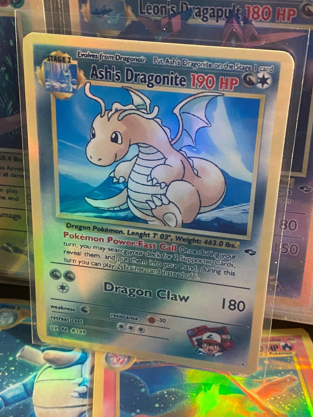 Ashs Dragonite Gym Heroes Revival Handmade Holo Proxy Card - Etsy