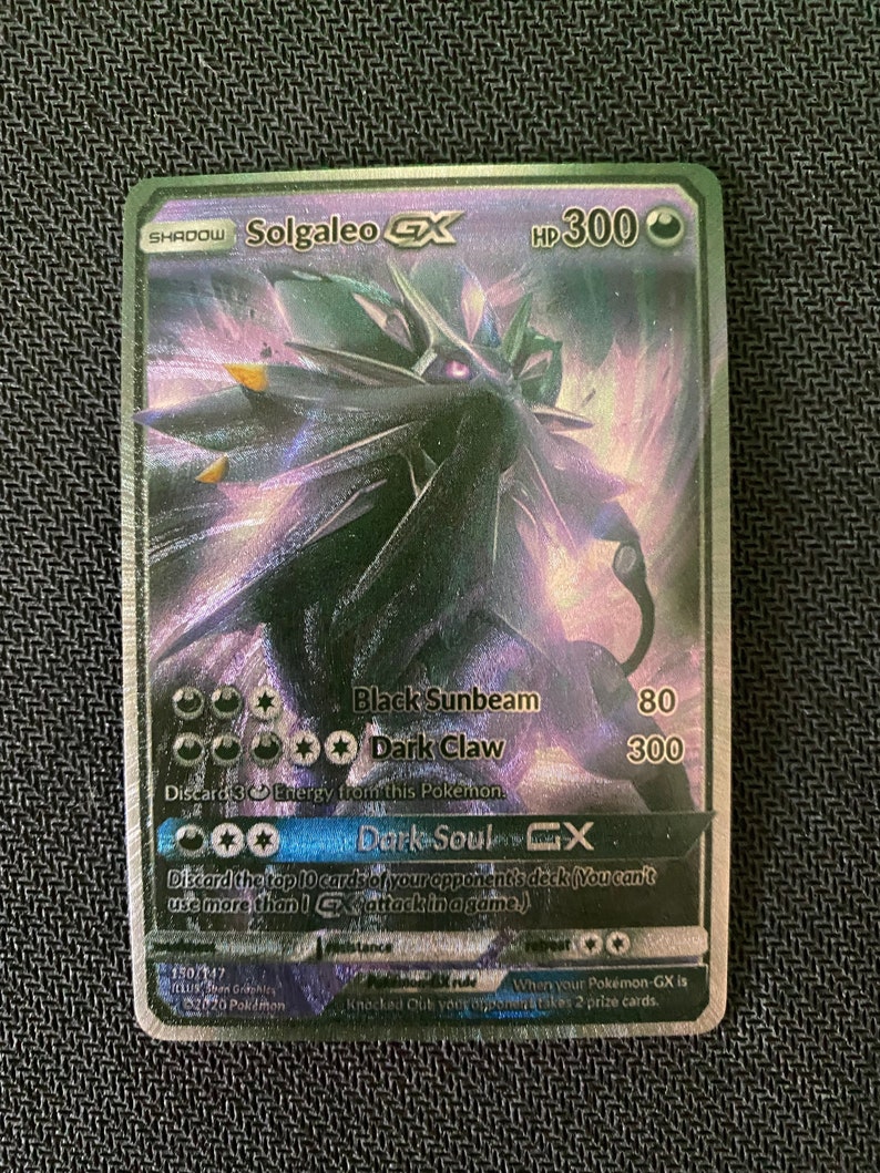 Solgaleo GX EX M MEGA Pokemon Orica Custom Card Shadow vMax | Etsy