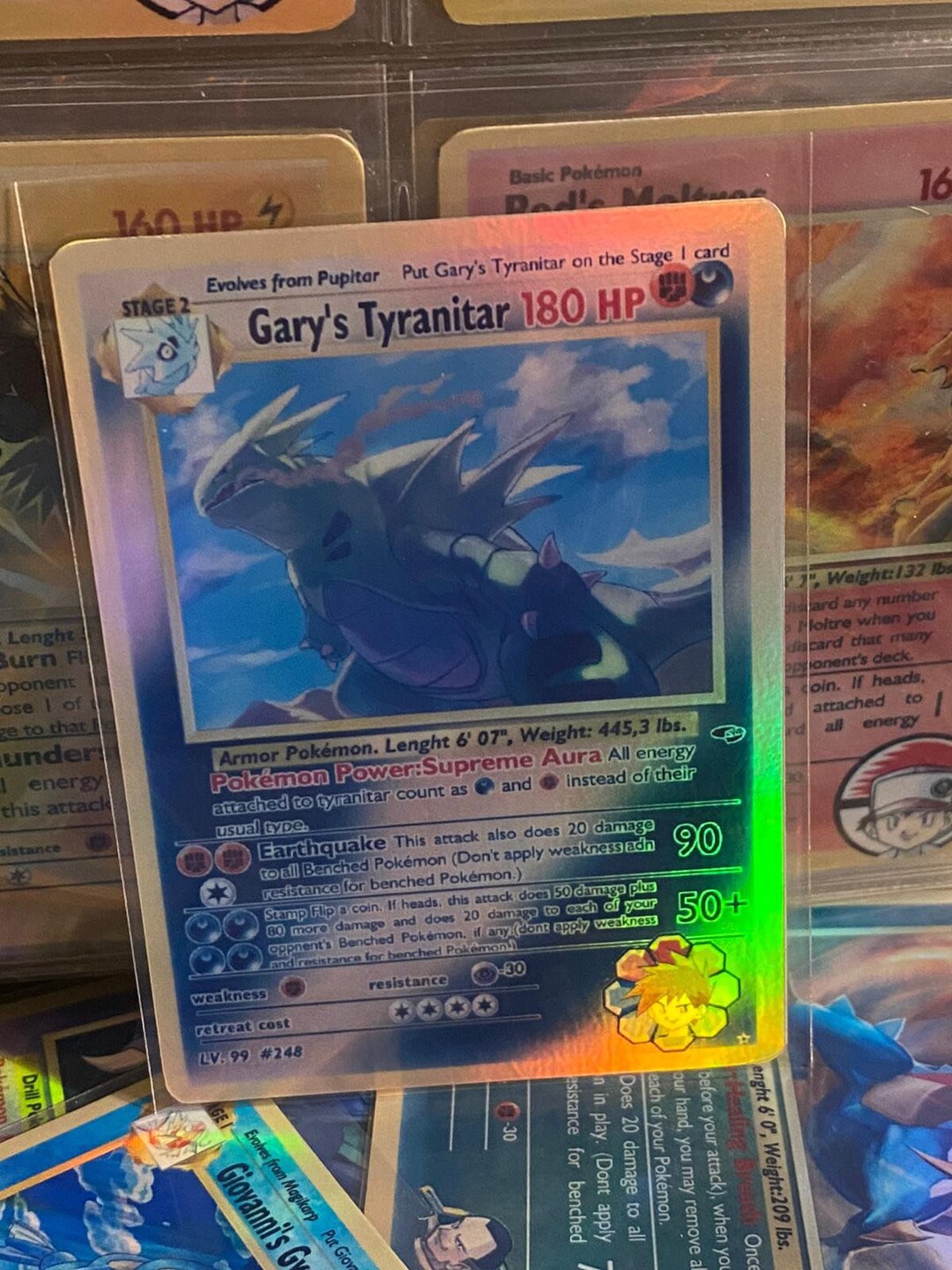 Gary's Tyranitar Gym Heroes Revival Handmade Holo Proxy Card - Etsy