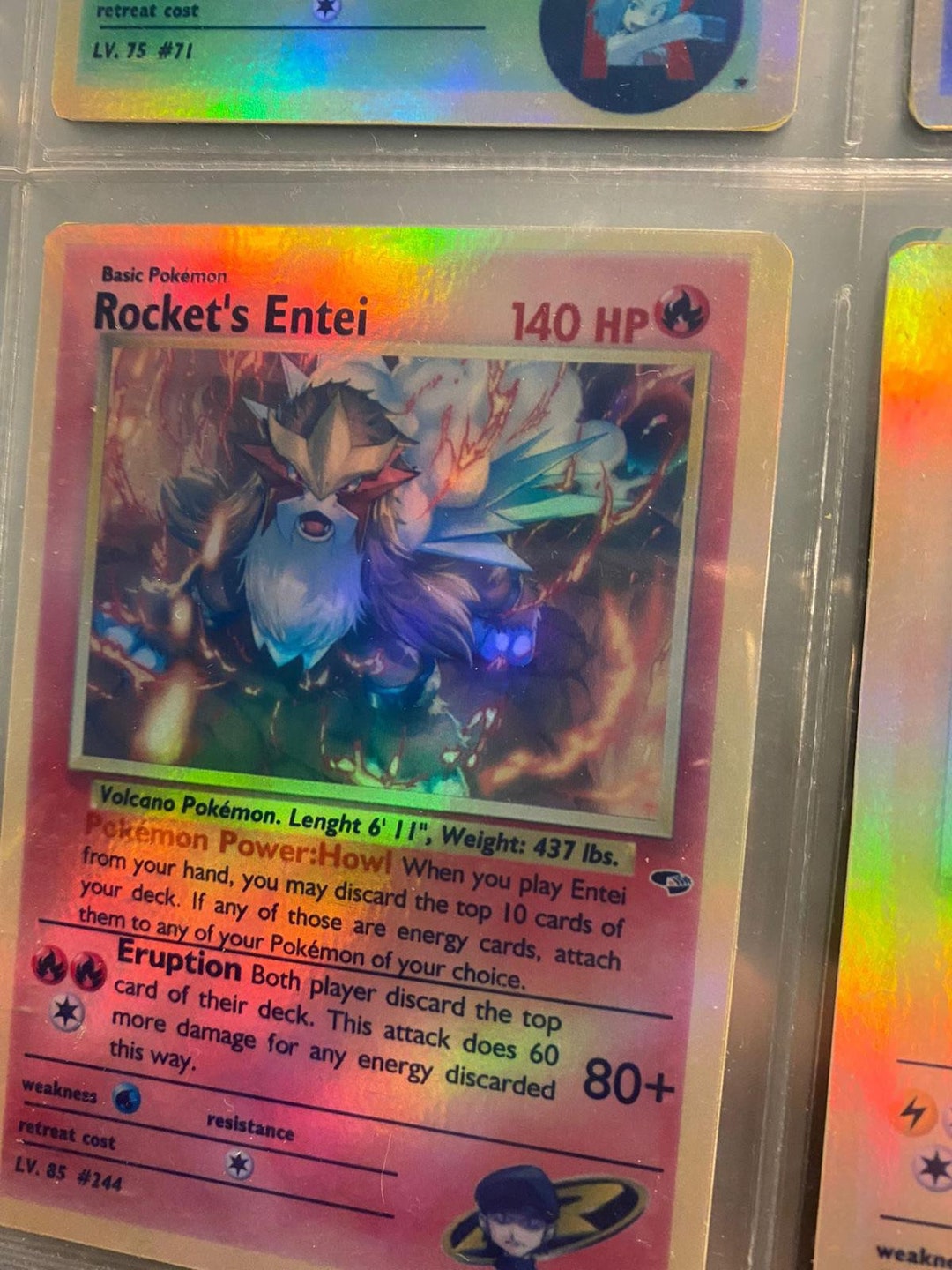 Rocket's Entei Gym Heroes Revival Handmade Holo Proxy Card - Etsy