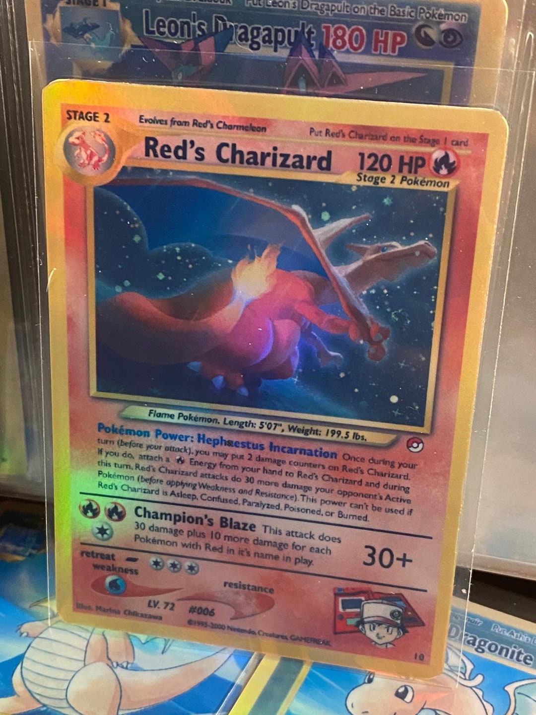 Red's Charizard Gym Heroes Revival Handmade Holo Proxy Card - Etsy