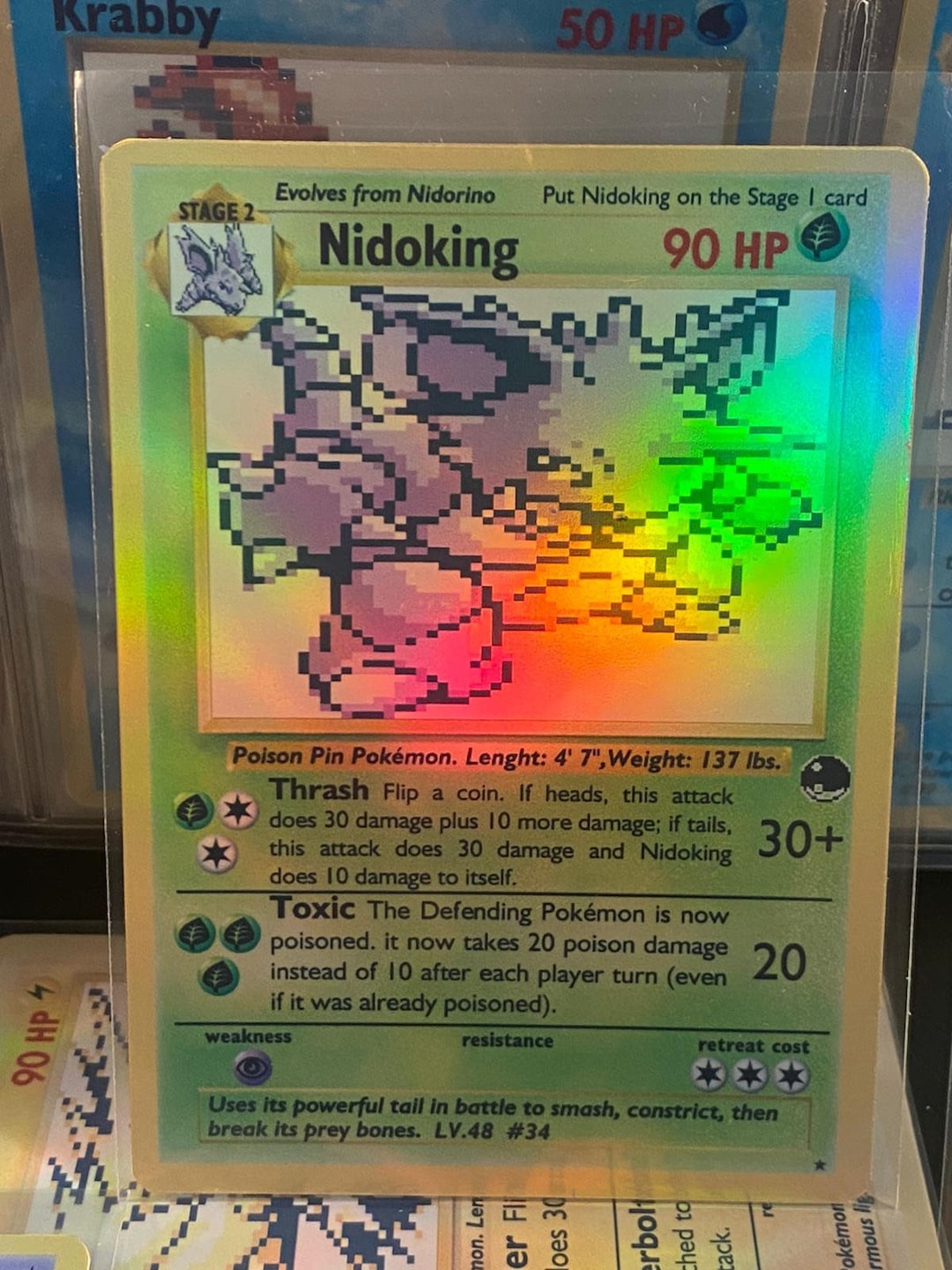 Nidoking Pokemon Card GB Sprite Art Gx Vmax Vstar - Etsy