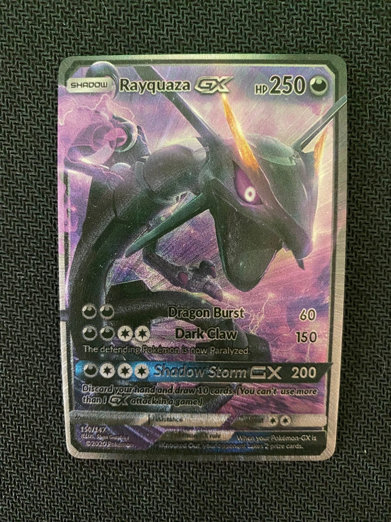 Rayquaza GX EX M MEGA Pokemon Orica Custom Card Shadow vMax | Etsy