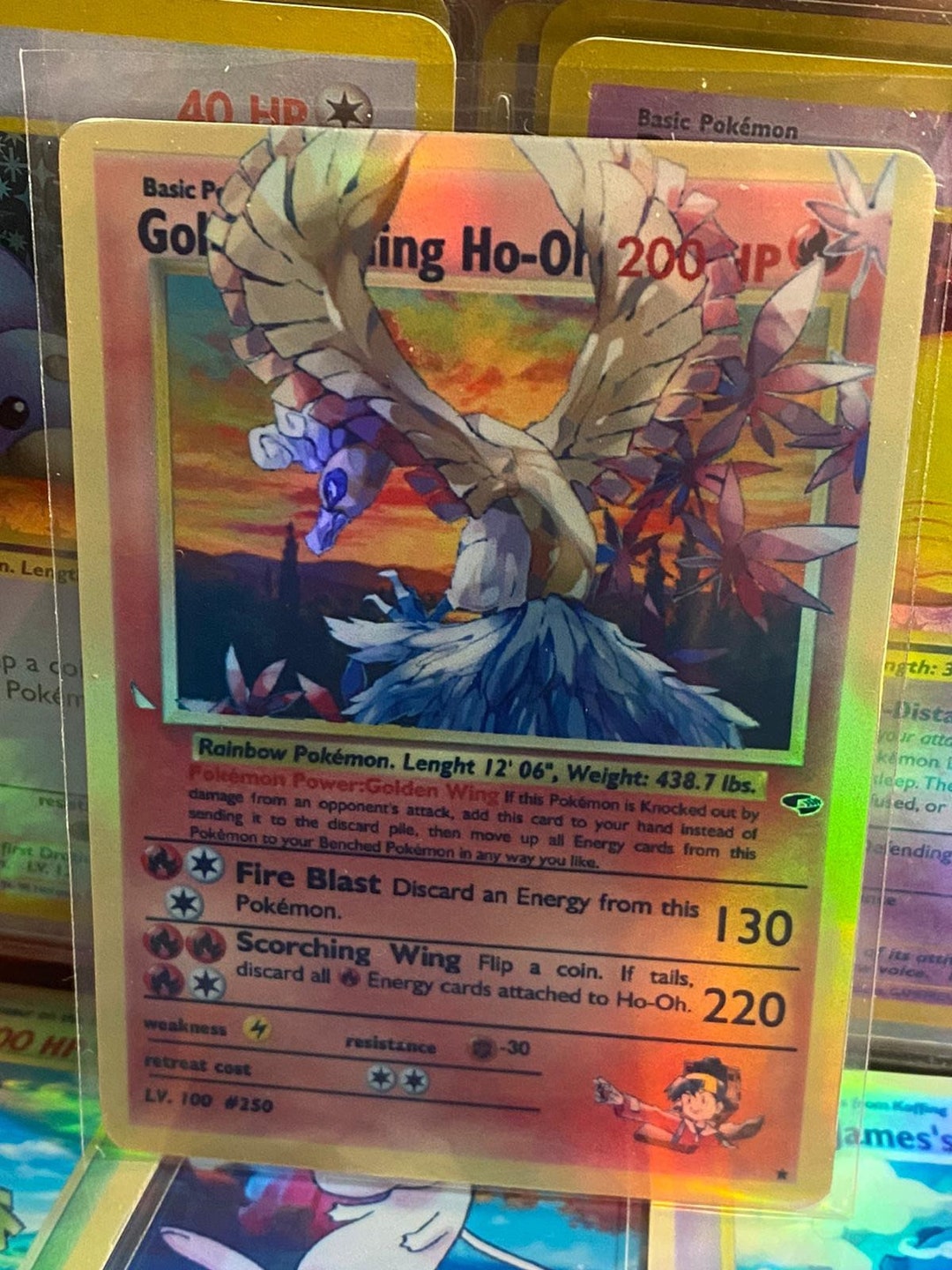 Gold's Shining Ho-oh Gym Heroes Revival Handmade Holo Proxy Card - Etsy