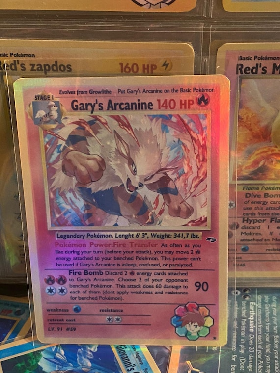 Garys Arcanine Gym Heroes Revival Handmade Holo Proxy Card - Etsy