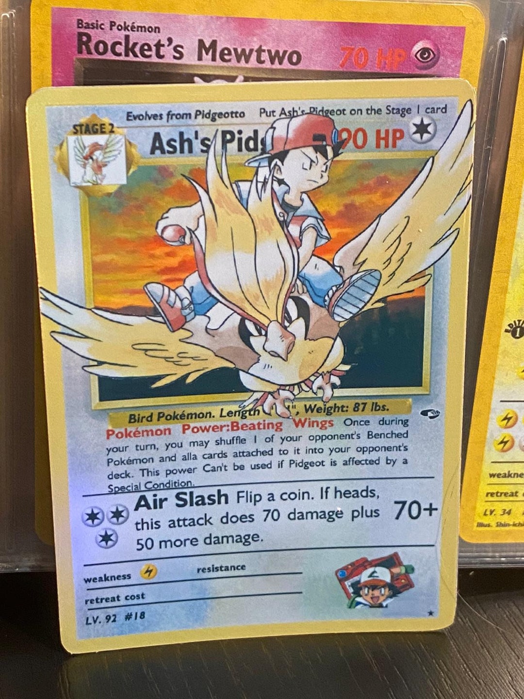 Ash's Pidgeot Gym Heroes Revival Handmade Holo Proxy Card - Etsy