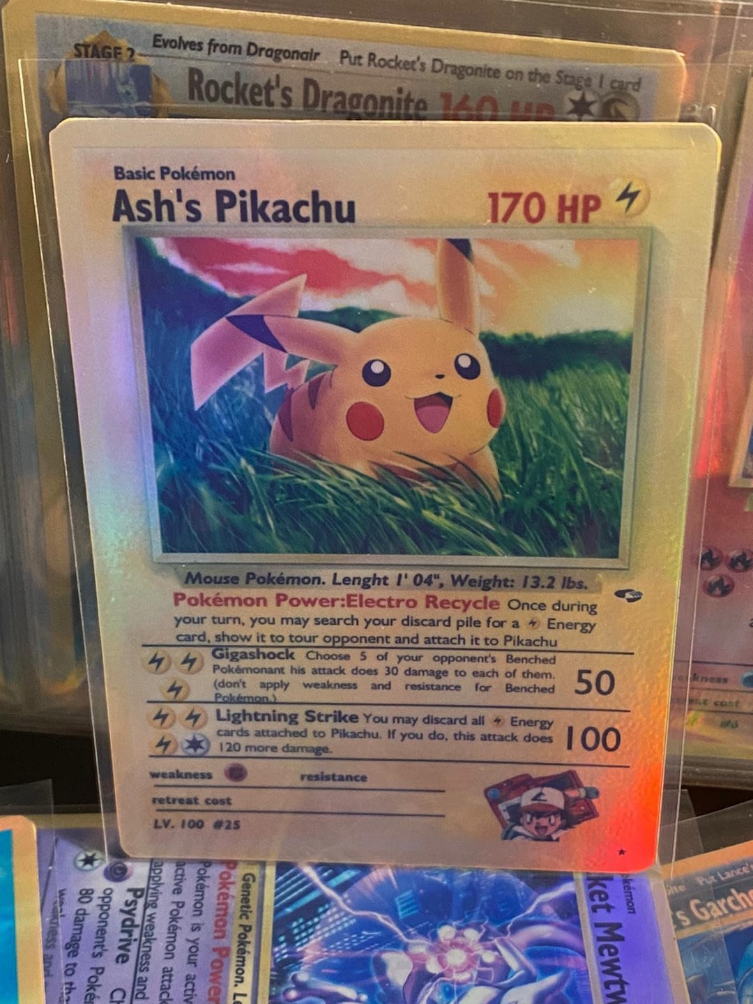Ash's Pikachu Gym Heroes Revival Handmade Holo Proxy Card - Etsy
