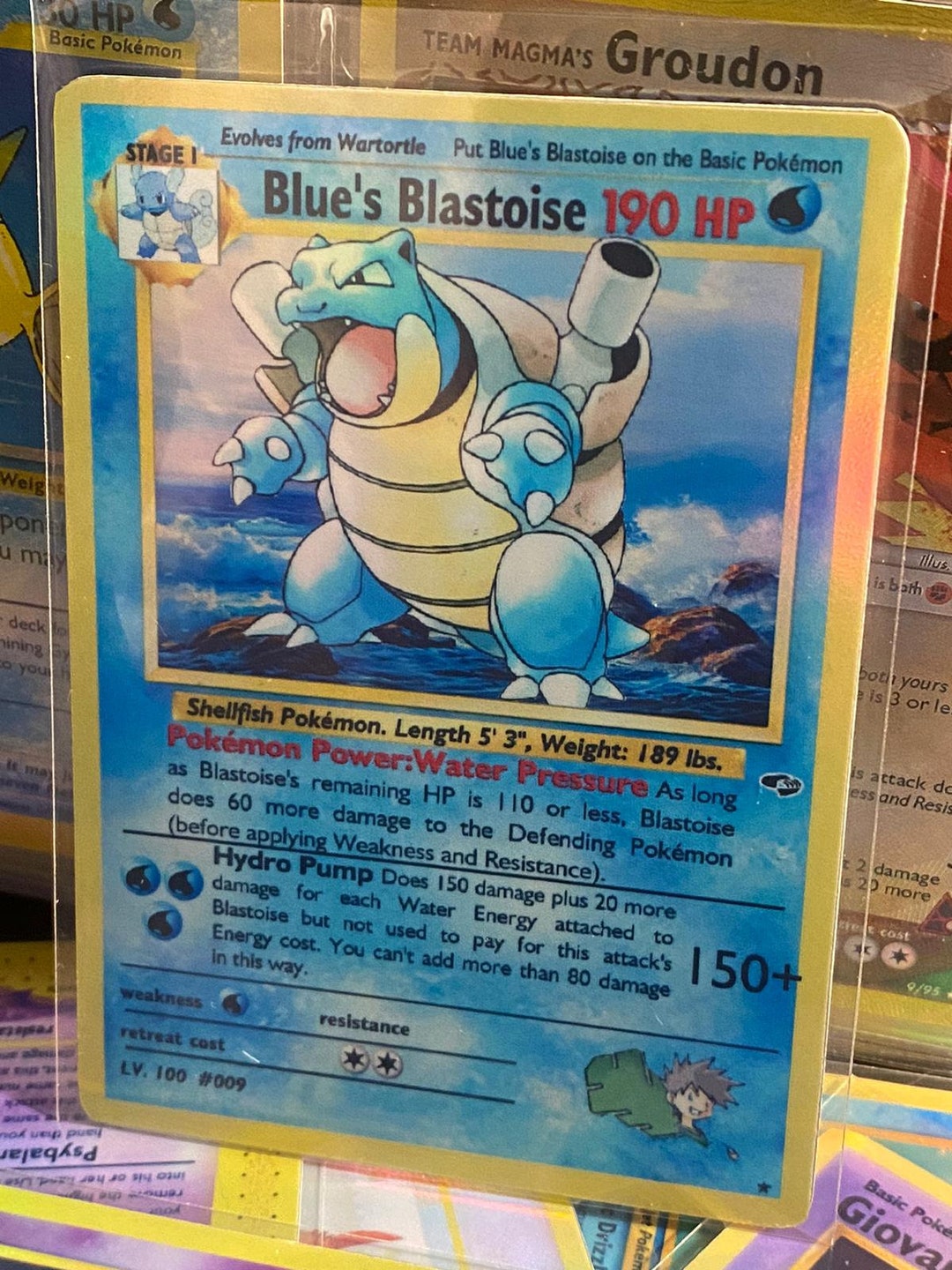 Blue's Blastoise Gym Heroes Revival Handmade Holo Proxy Card - Etsy