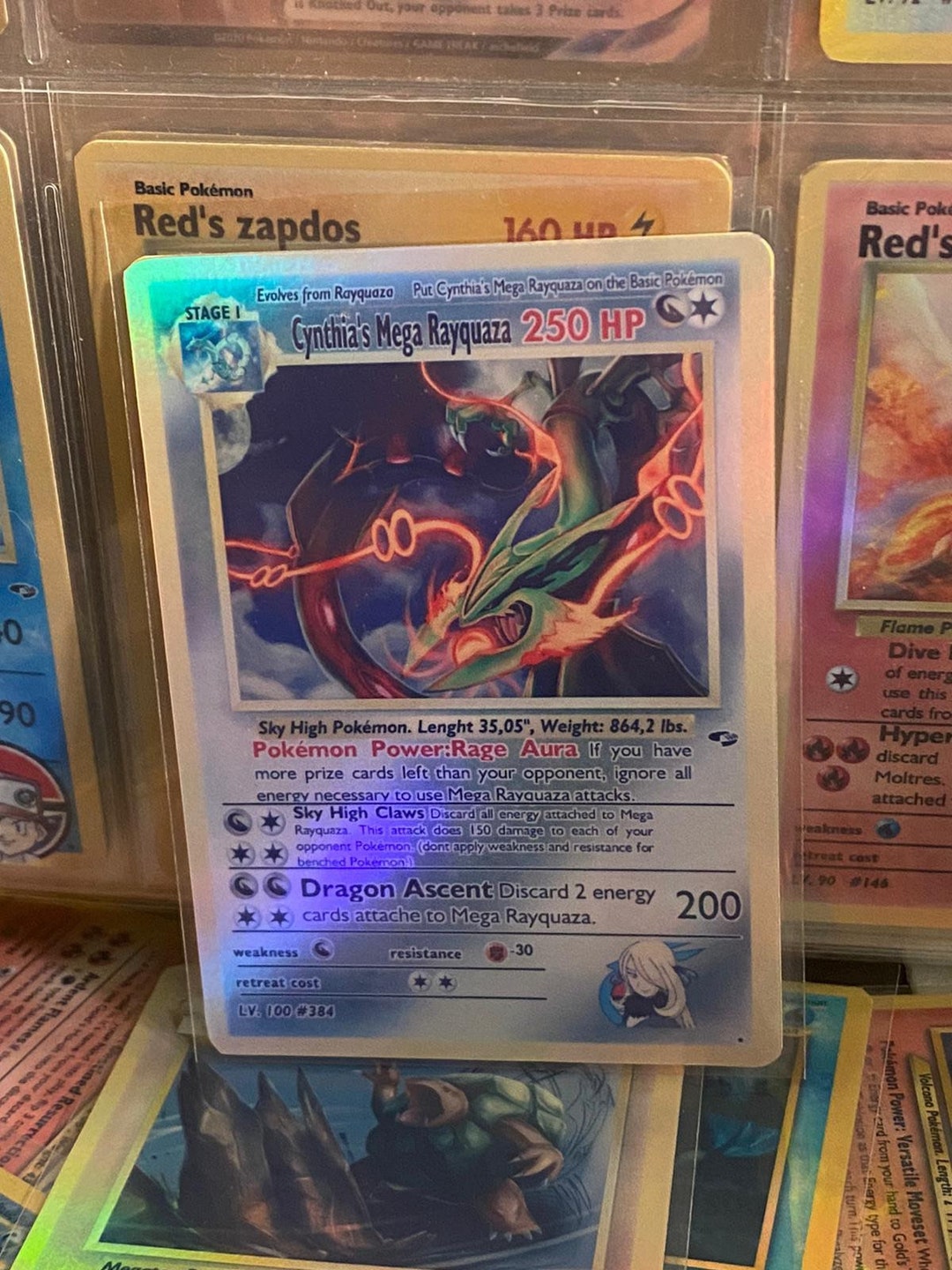 Cynthia's Mega Rayquaza Gym Heroes Revival Handmade Holo Proxy Card - Etsy