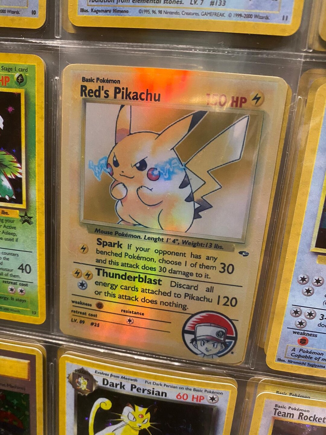 Red's Pikachu Gym Heroes Revival Handmade Holo Proxy Card - Etsy