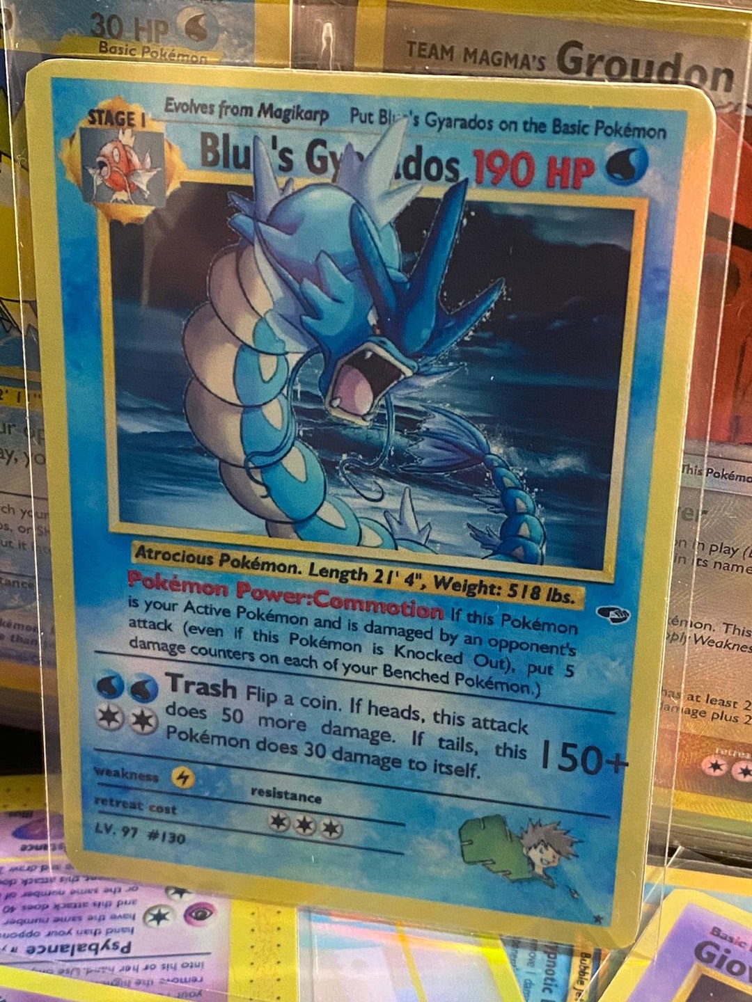 Blue's Gyarados Gym Heroes Revival Handmade Holo Proxy Card - Etsy