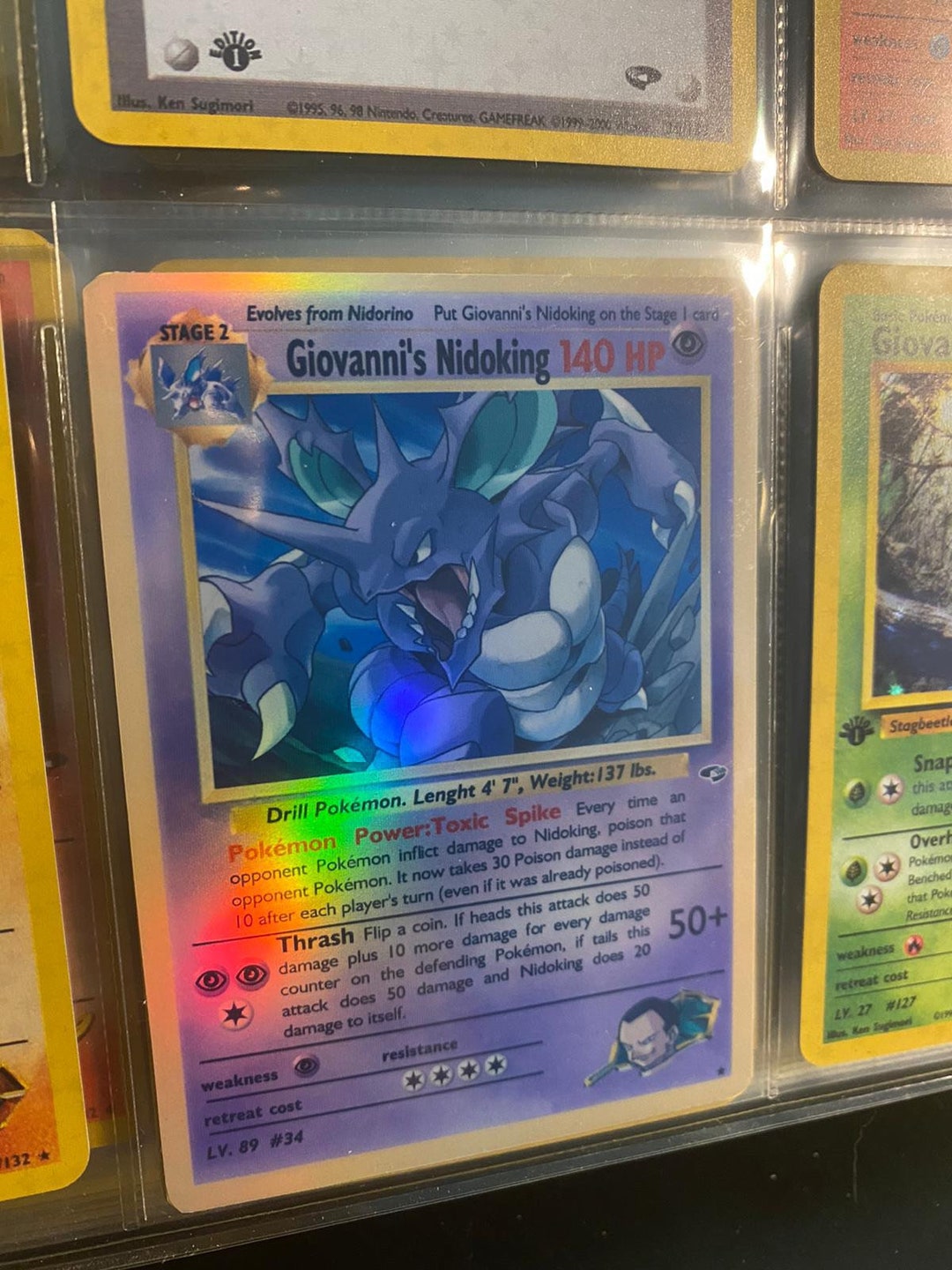 Giovannis Nidoking Gym Heroes Revival Handmade Holo Proxy Card - Etsy