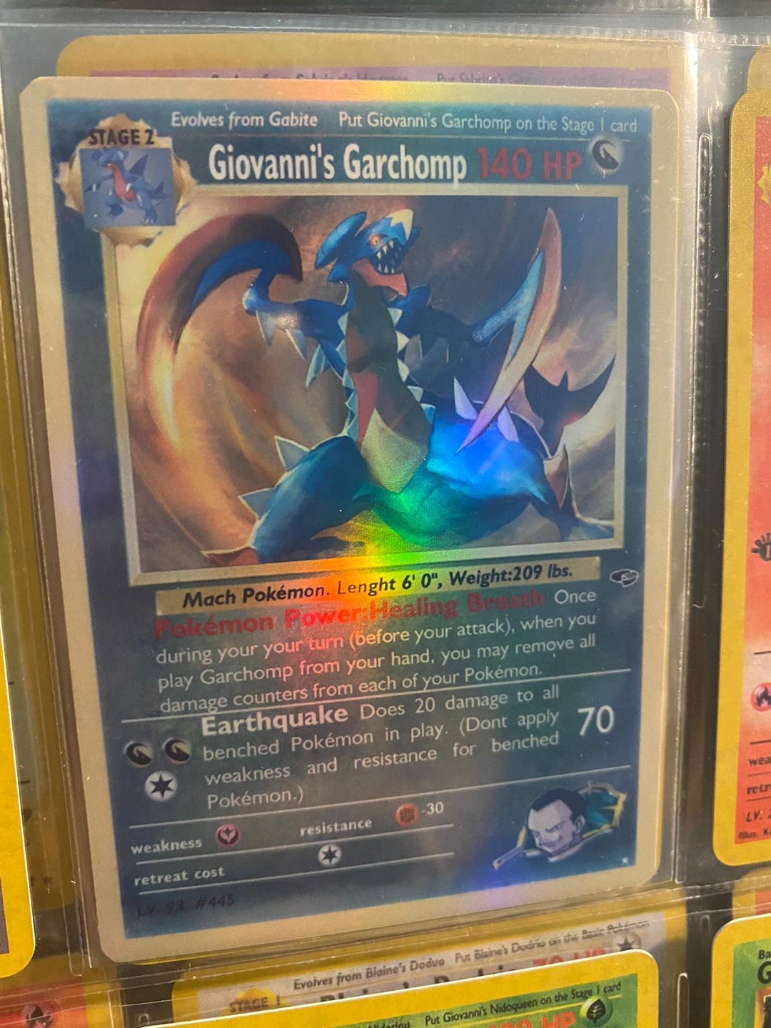Giovanni's Garchomp Gym Heroes Revival Handmade Holo Proxy Card - Etsy