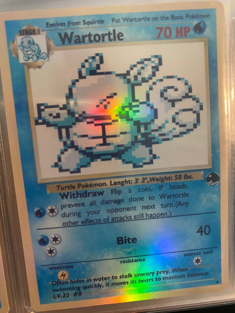 Wartortle Pokemon Card GB Sprite Art Gx Vmax Vstar - Etsy