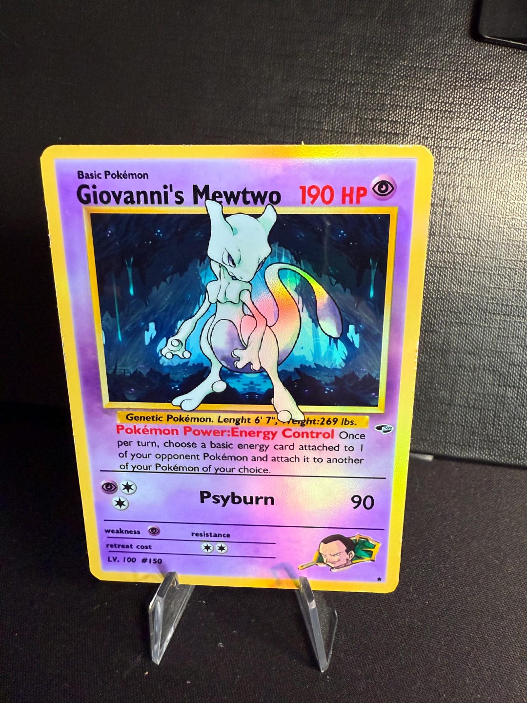 Giovanni's Mewtwo Gym Heroes Revival Handmade Holo Proxy Card - Etsy