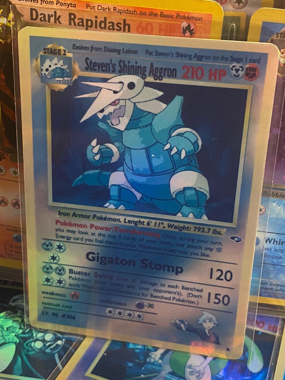 Steven's Shining Aggron Gym Heroes Revival Handmade Holo Proxy Card - Etsy
