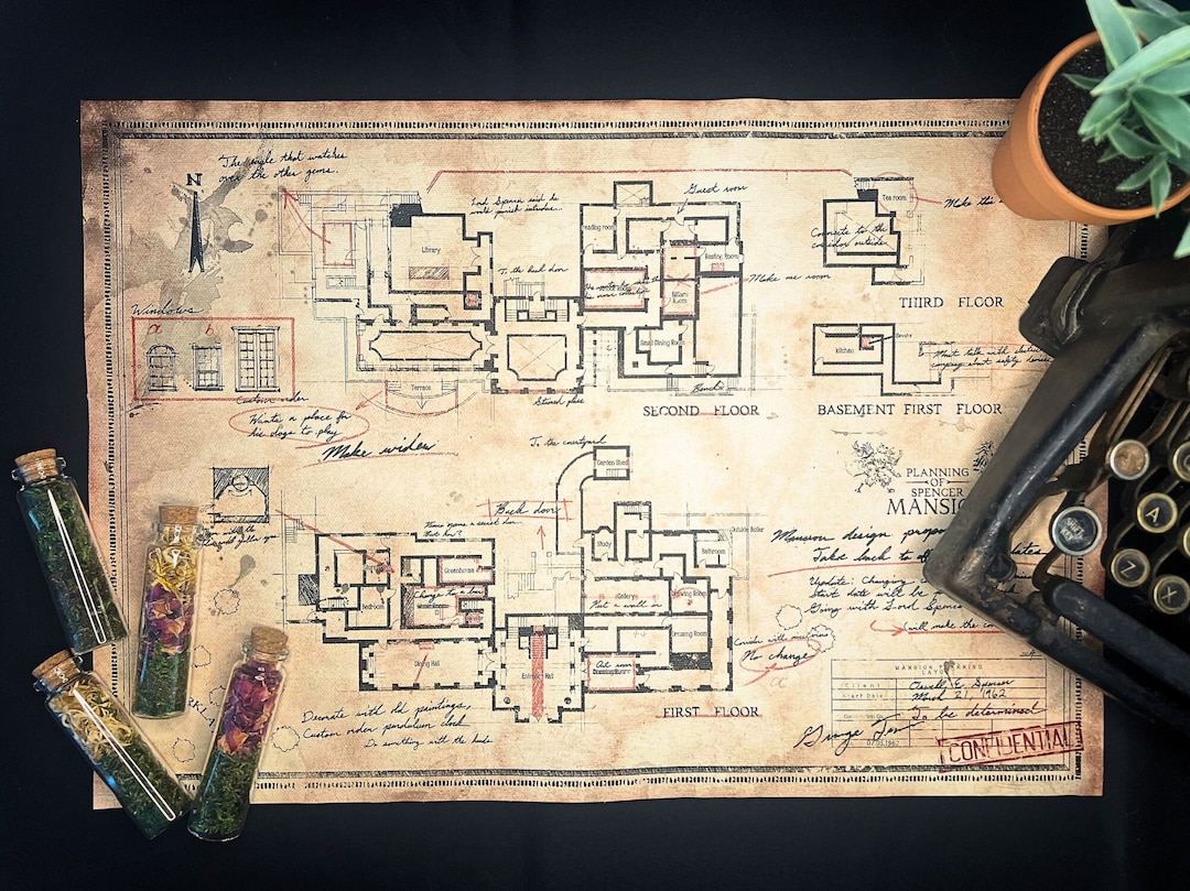 Resident Evil Spencer Mansion Map Replica Prop - Etsy UK