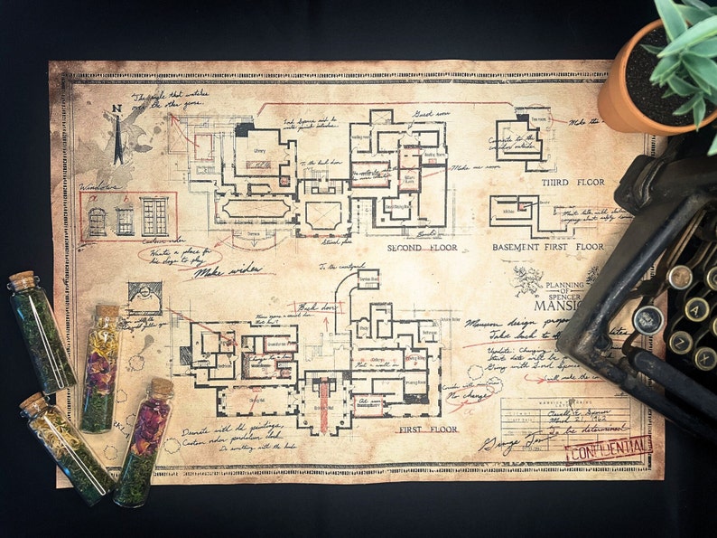 Resident Evil Spencer Mansion Map Replica Prop - Etsy UK