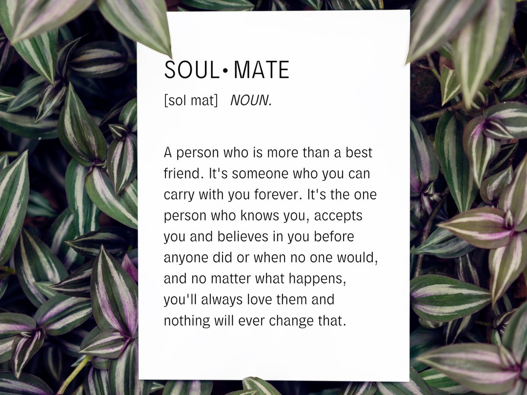 Soul Mate Definition Card, BFF for Life, Boyfriend| Friend| Partner ...