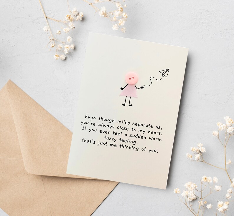 Button People LDR Card, Missing You, for Friends| Family, Long Distance ...