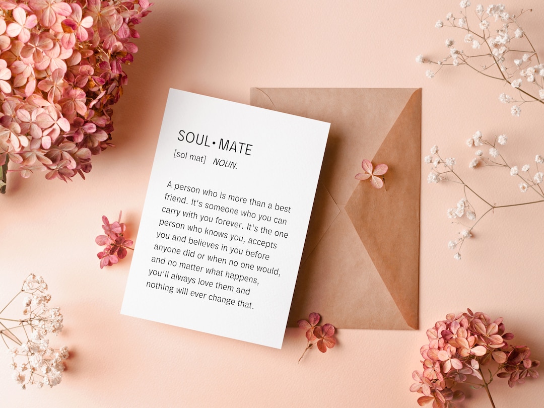 Soul Mate Definition Card, BFF for Life, Boyfriend Friend Partner ...