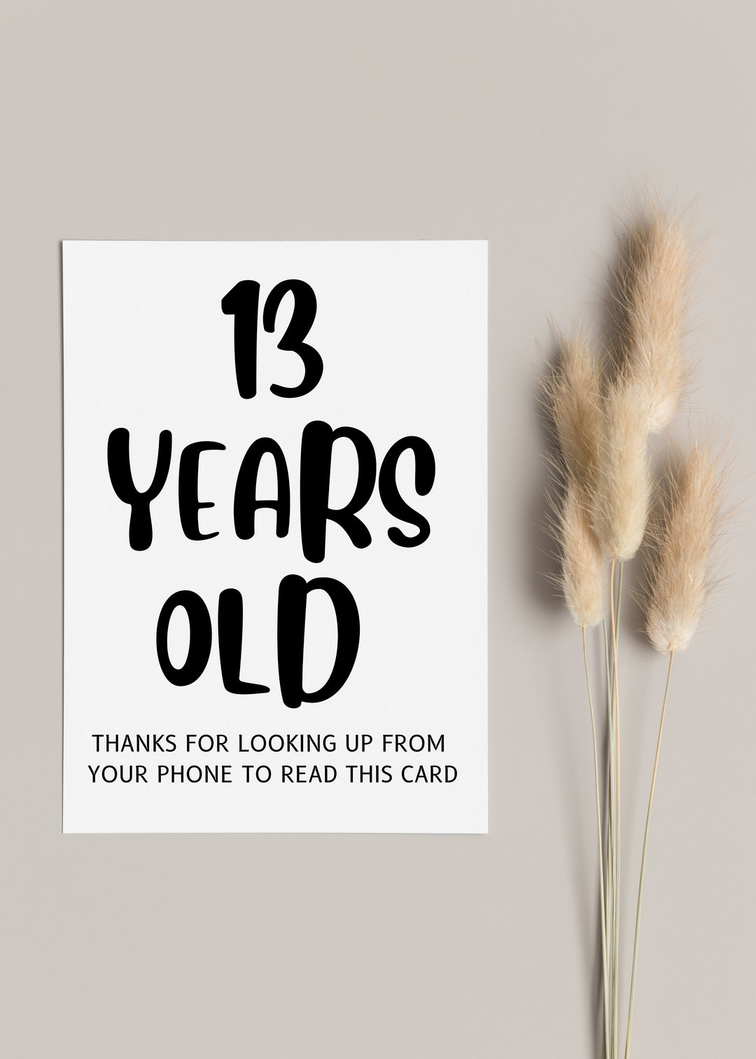 Funny 13th Greeting Card, Funny 13 Greeting Card, Funny 13th Gift - Etsy