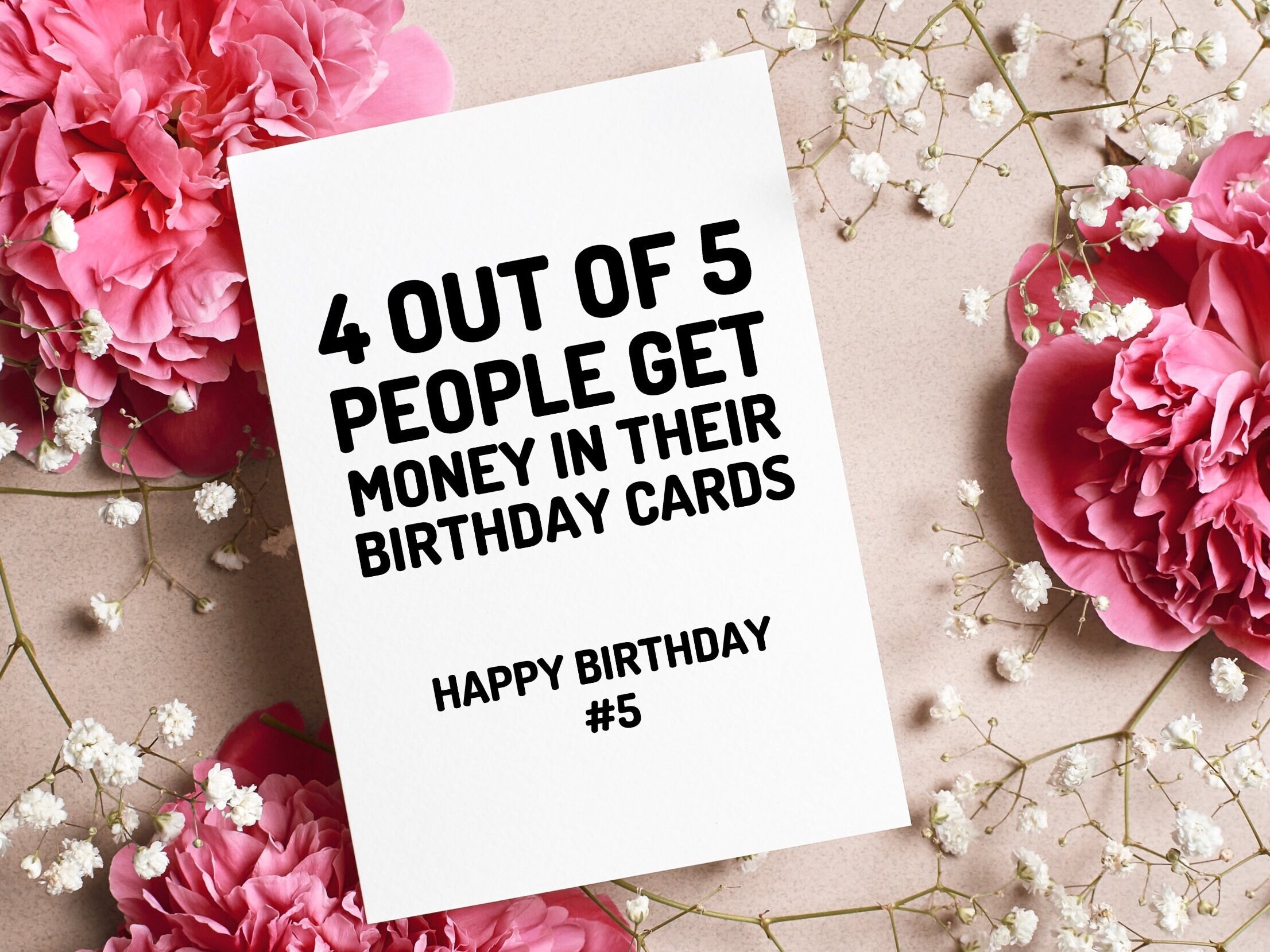 Money Birthday Card , Funny Birthday Gift, 5x7, A7, Teen Bday, 4 Out of ...