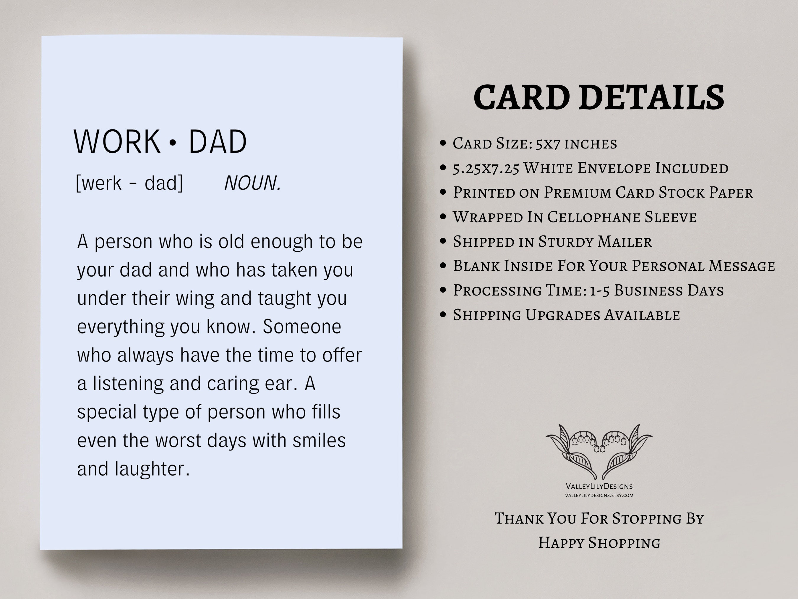 Work Dad Card - Etsy