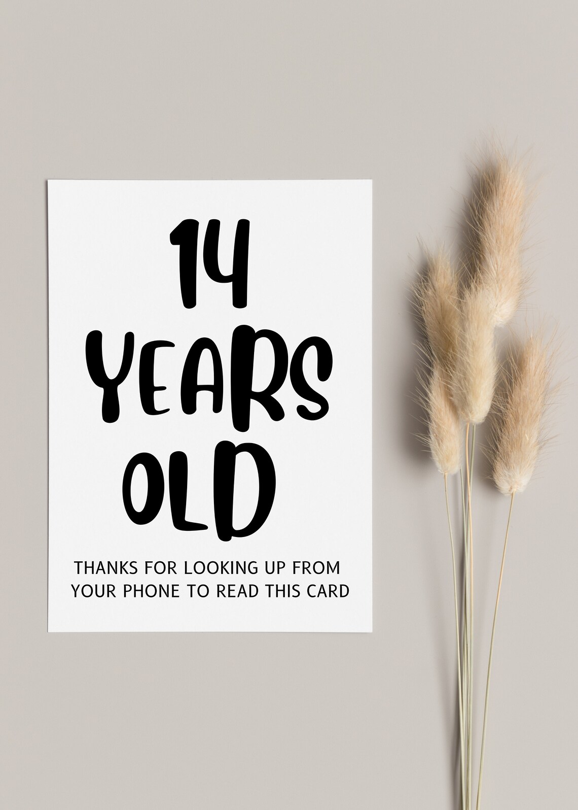 Funny 14th Birthday Card, Humor Teen Bday Card, Funny 14th Gift, 14 ...