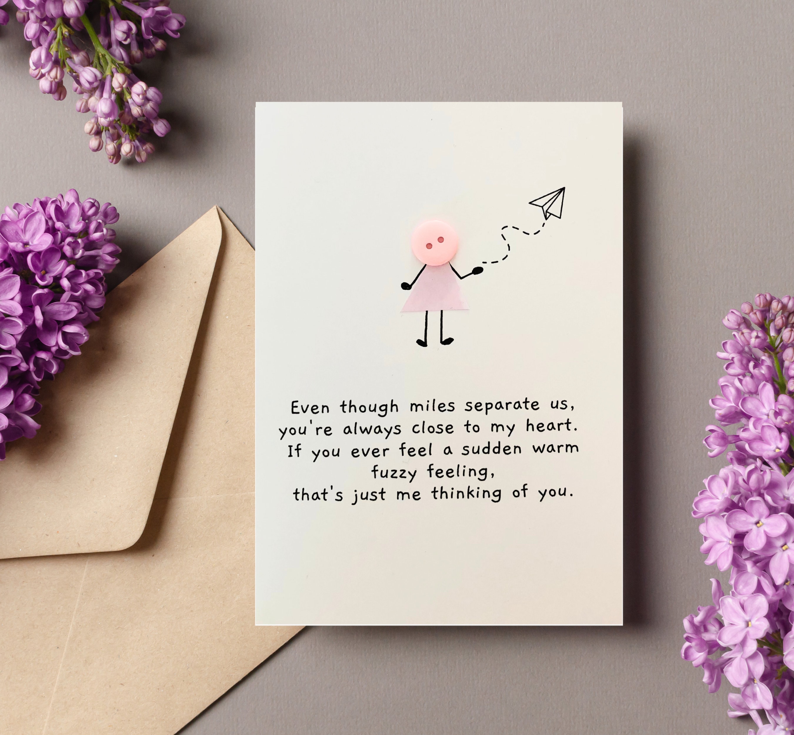 Button People LDR Card, Missing You, for Friends| Family, Long Distance ...