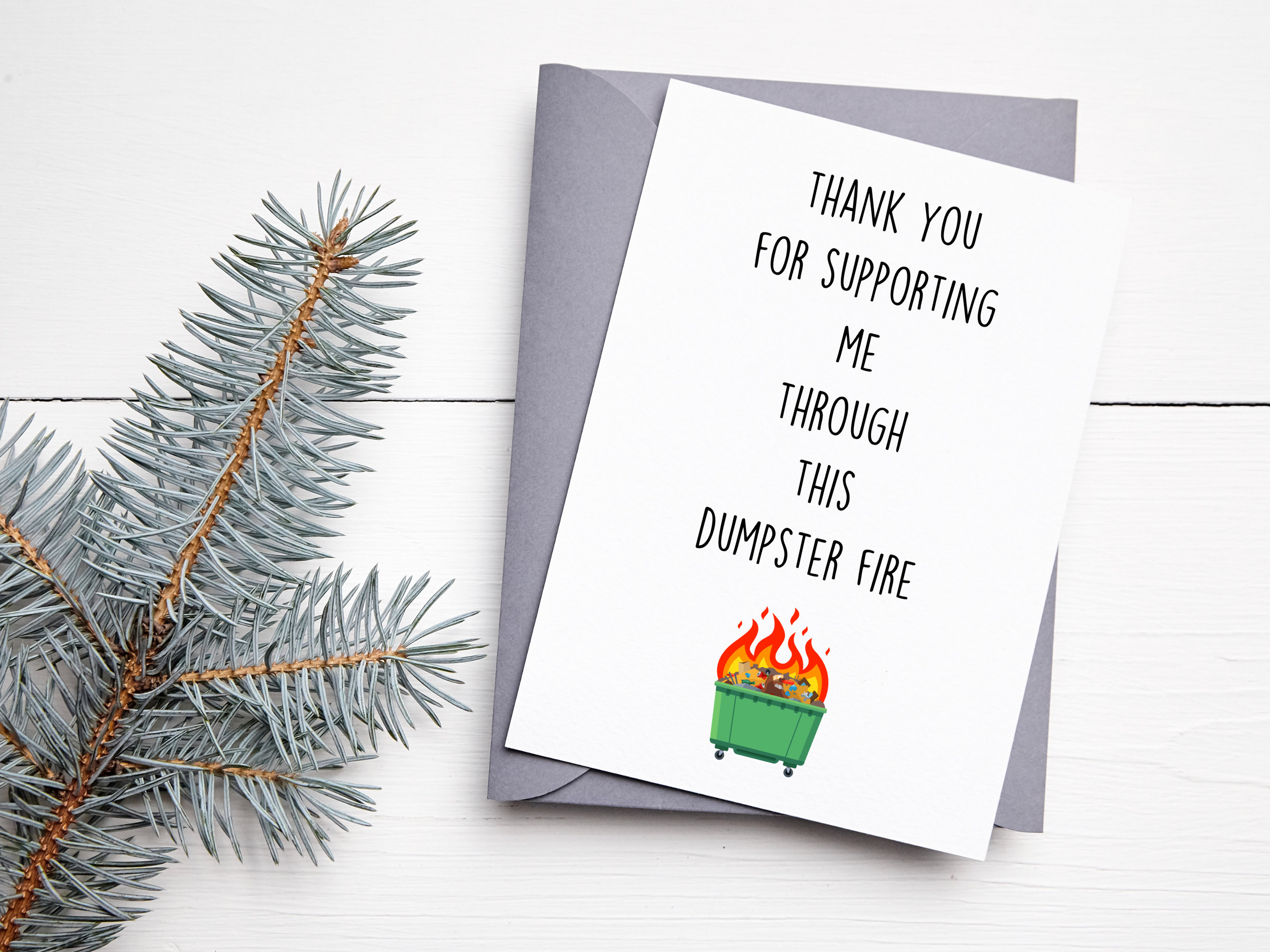 Dumpster Fire Divorce Breakup Card for Him Her, Funny Thank You Support ...