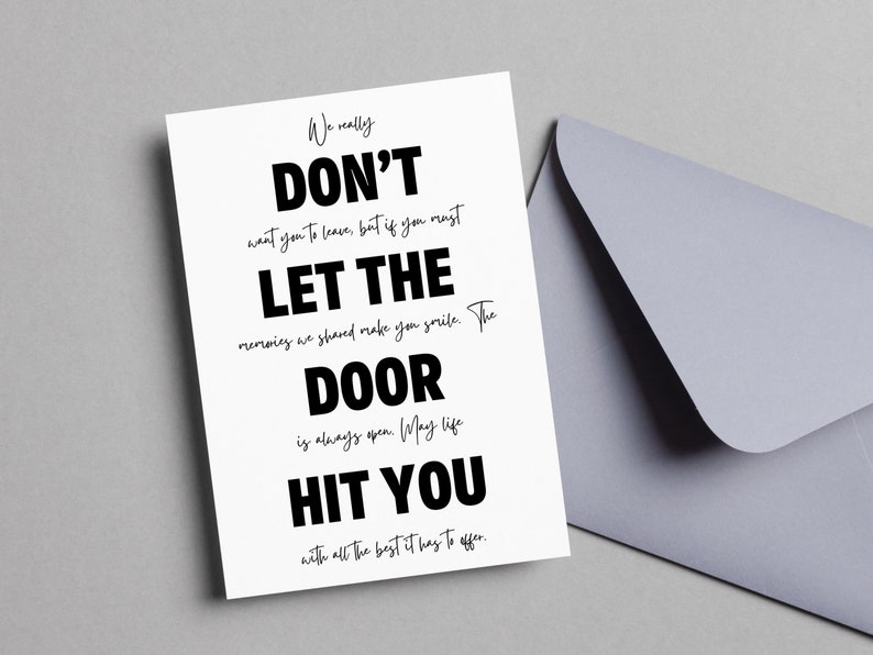 Funny Leaving Job Card, New Job Card, Staff Card, Coworkers Leaving ...